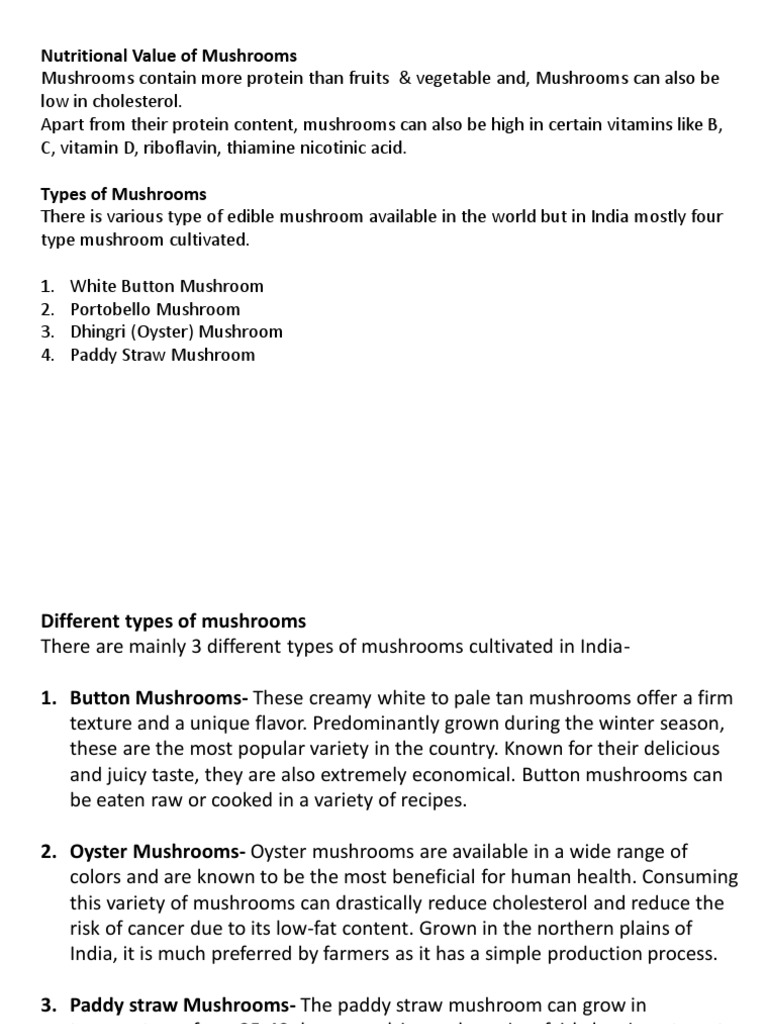 Mushroom | PDF | Edible Mushroom | Agriculture