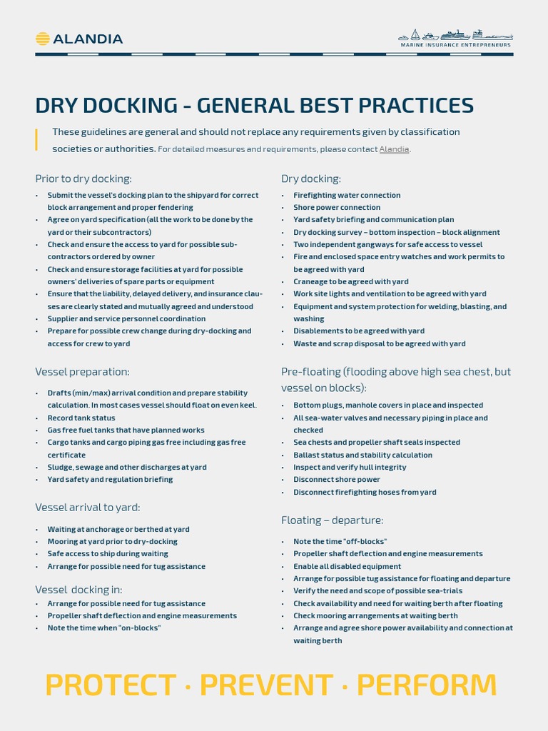 Dry Docking - General Best Practices | PDF | Ships | Tugboat
