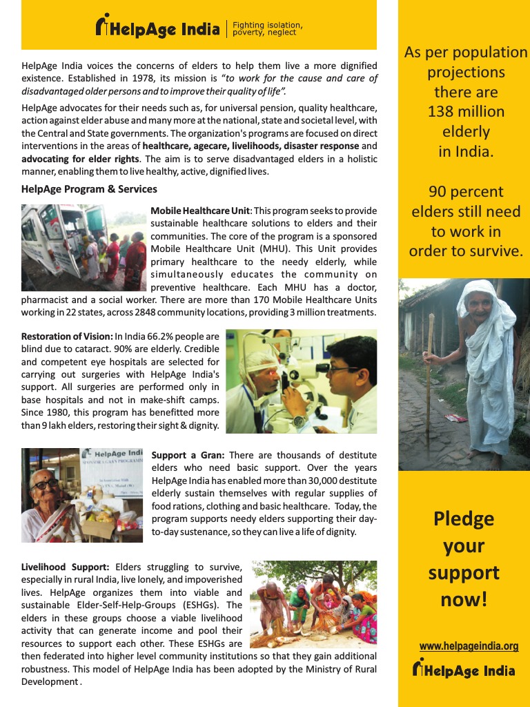 HelpAge India Voices The Concerns of Elders To Help | PDF | Health ...