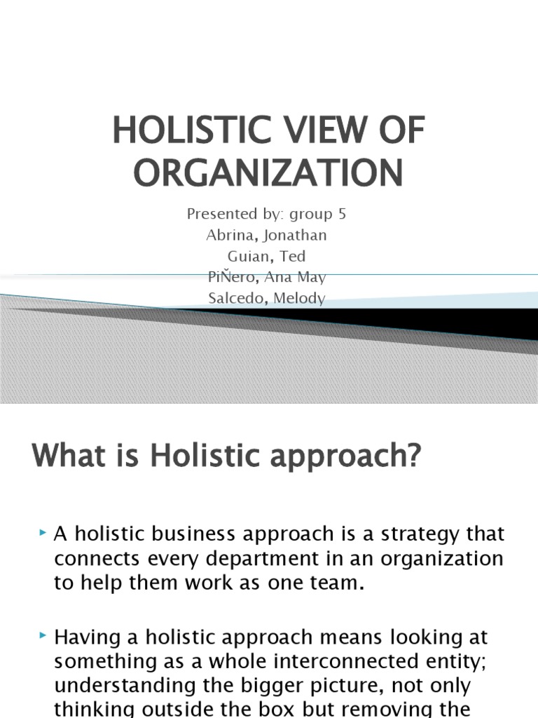 Holistic View of Organization | PDF | Empowerment | Consultant