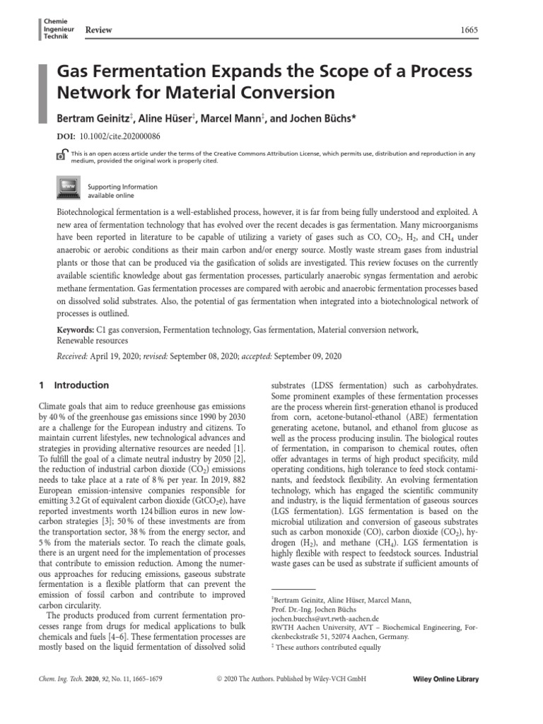 Gas Fermentation Expands The Scope of A Process Ne | PDF | Carbon ...
