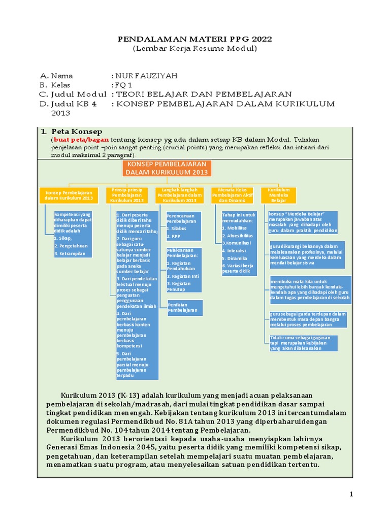 Resume KB 4 Modul 1 | PDF | Sains & Matematika