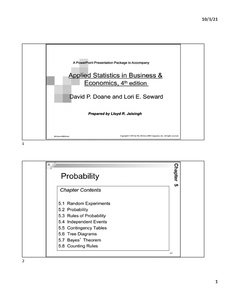 Probability and Statistics Fundamentals | PDF | Probability | Mathematics