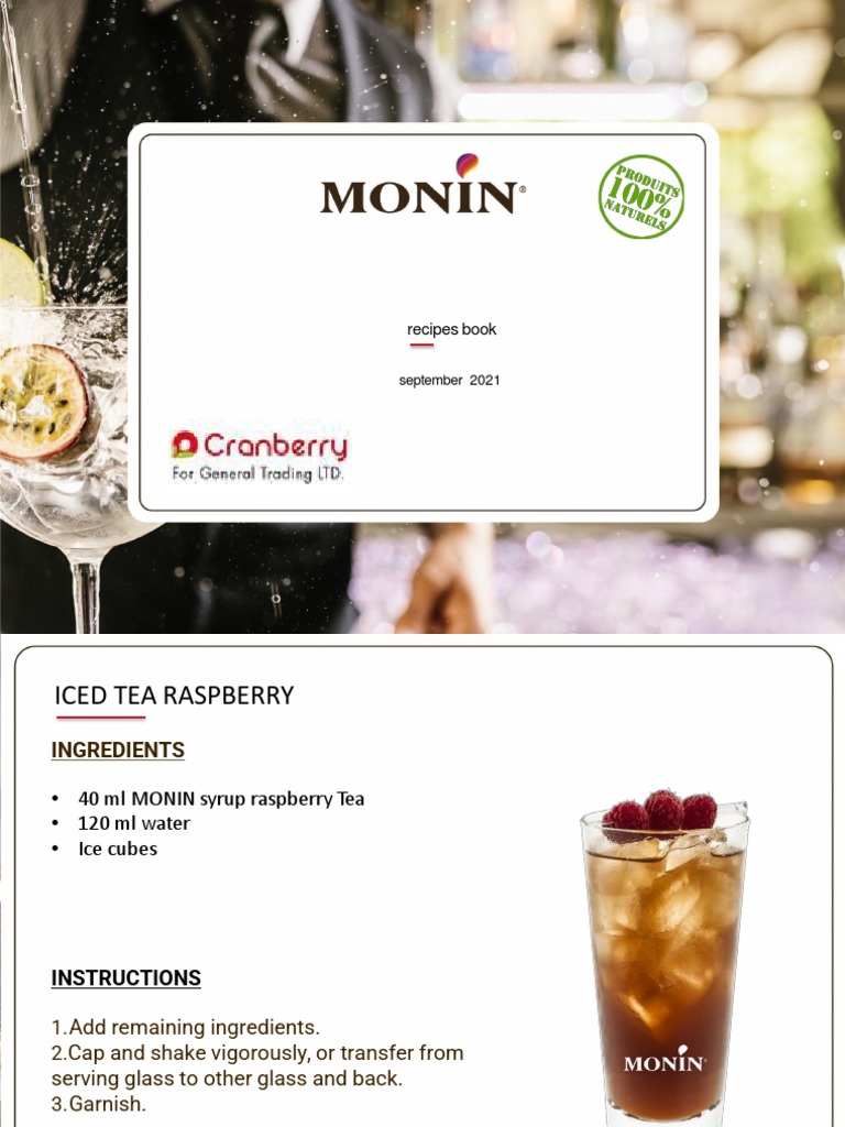 Monin Recipes | PDF | Milkshake | Smoothie