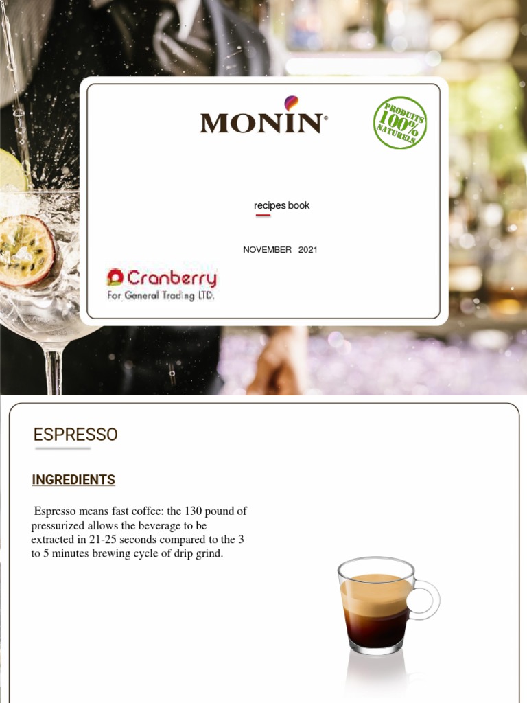 MONIN RECIPES Hot Selection | PDF | Food And Drink Preparation ...