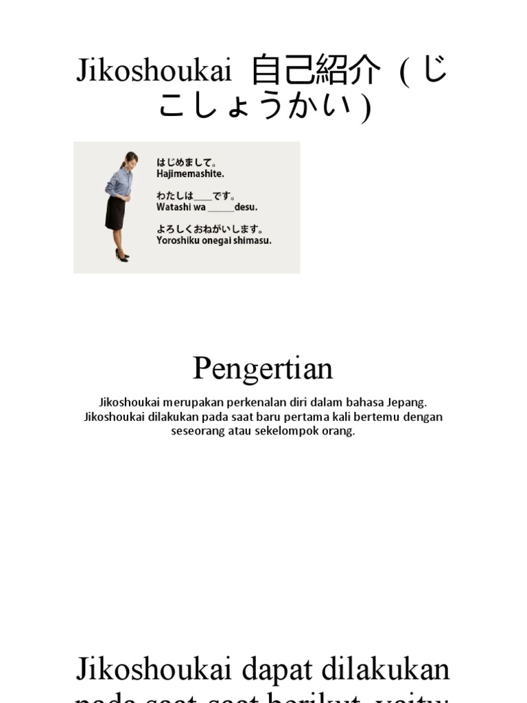 Panduan Jikoshoukai dalam Bahasa Jepang | PDF