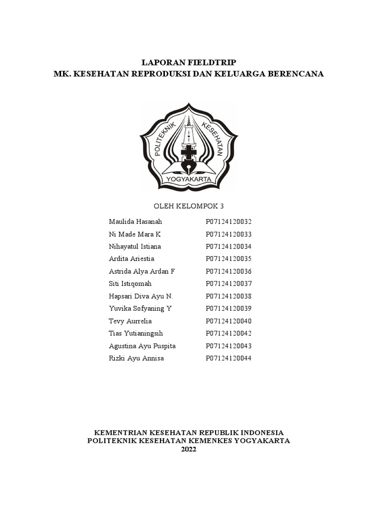 Laporan Fieldtrip KB Kespro Kelompok 3 | PDF