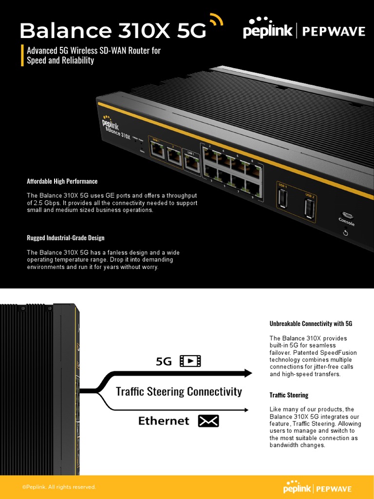 Peplink Balance 310x 5g Datasheet | PDF | Wide Area Network | Usb