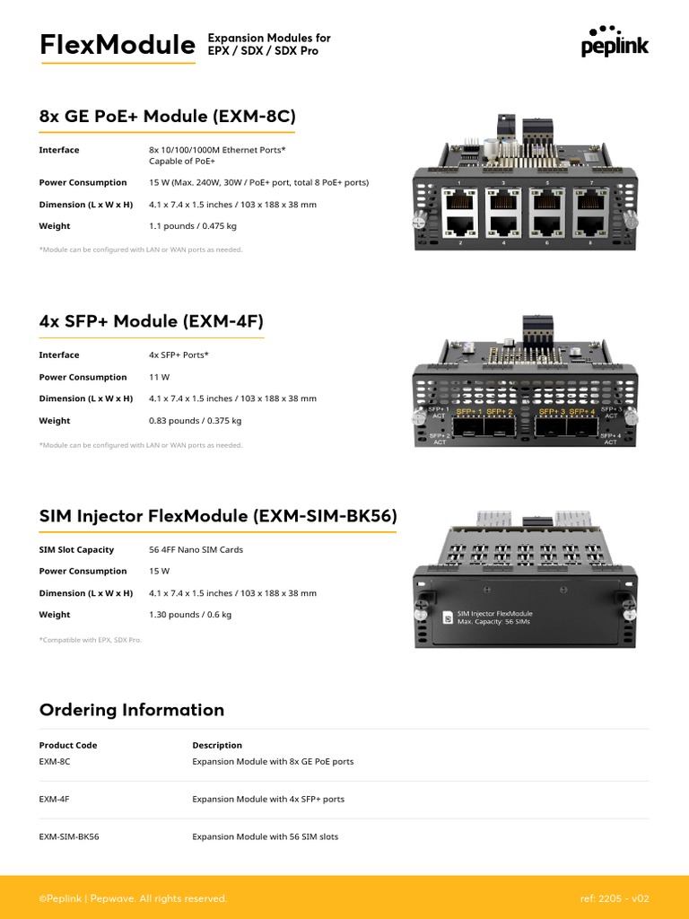 Flexmodule: 8X Ge Poe+ Module (Exm-8C) | PDF | Lte Advanced ...