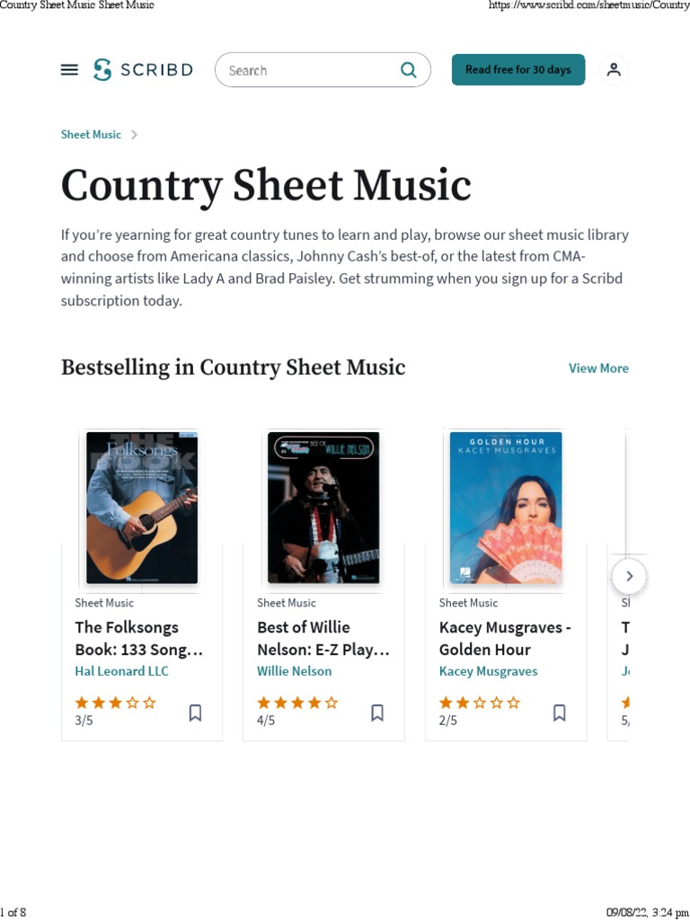 Country Sheet Music Sheet Music | PDF | Country Music | Scribd