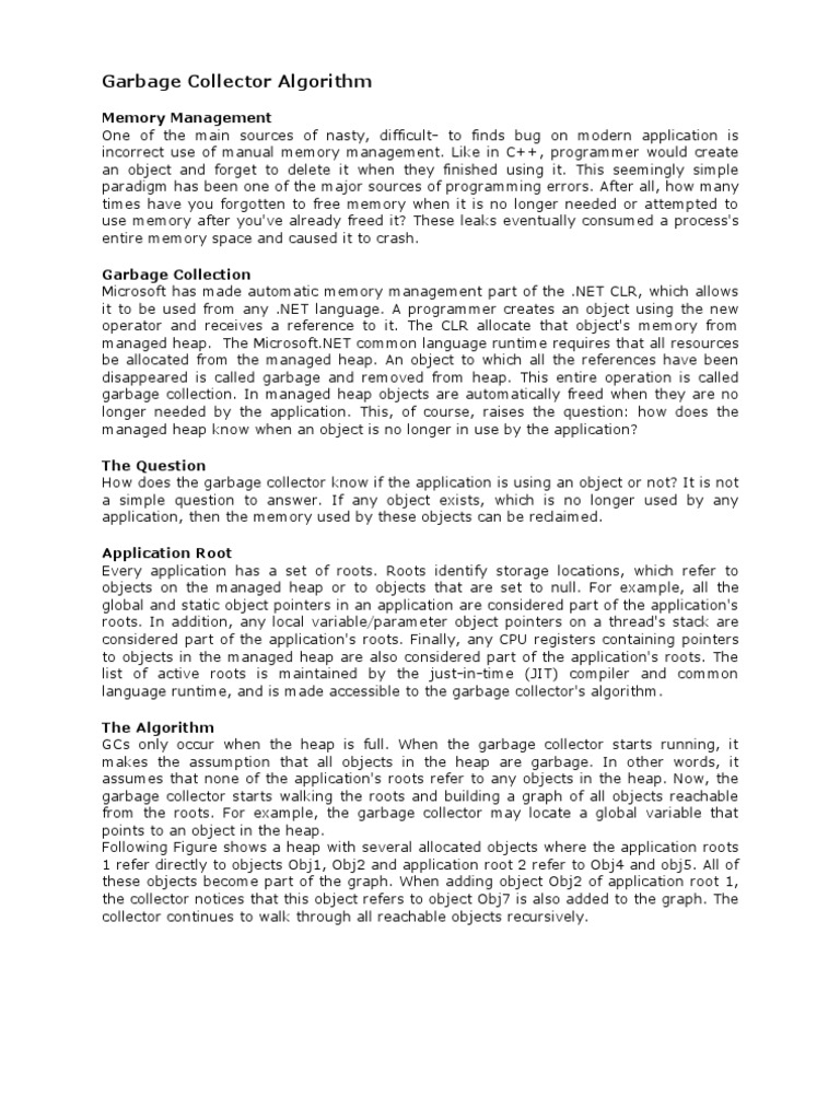 Garbage Collector Algorithm Pdf Computer Architecture Computer Programming 3745