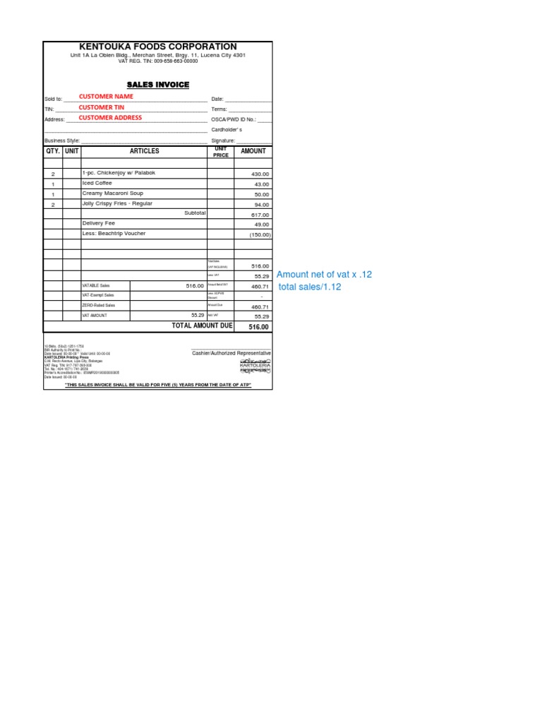 Sample Sales Invoice Recording | PDF | Services (Economics) | Payments