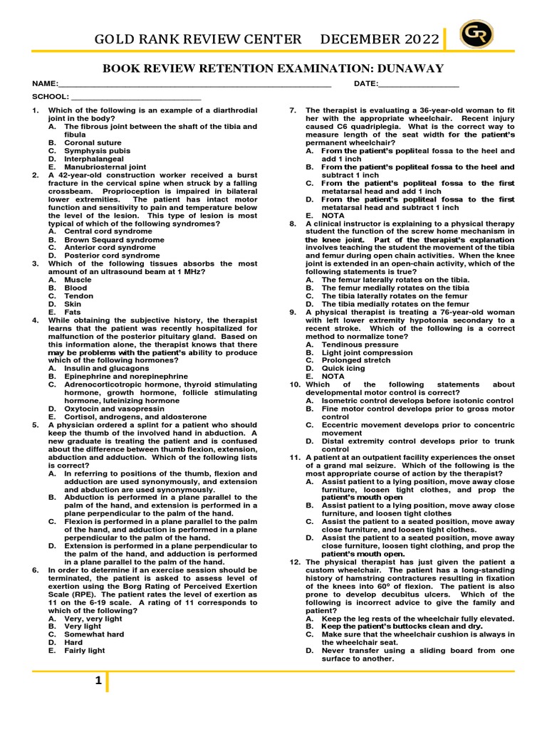 Gold Rank Review Center December 2022: Book Review Retention ...