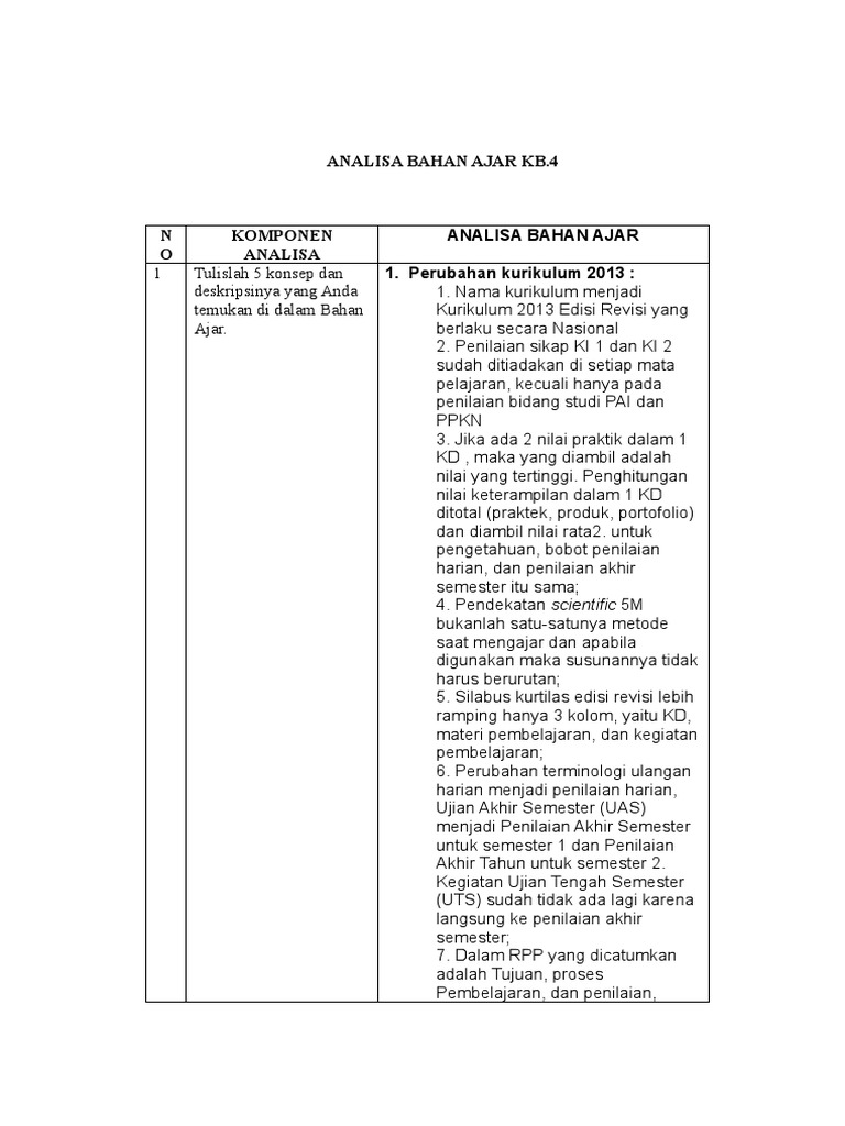 Kb. 4 Analisa Bahan Ajar | PDF