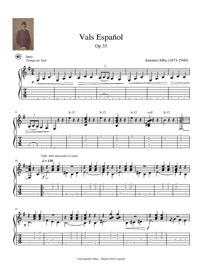 Vals Español Op.35 by Antonio Alba | PDF