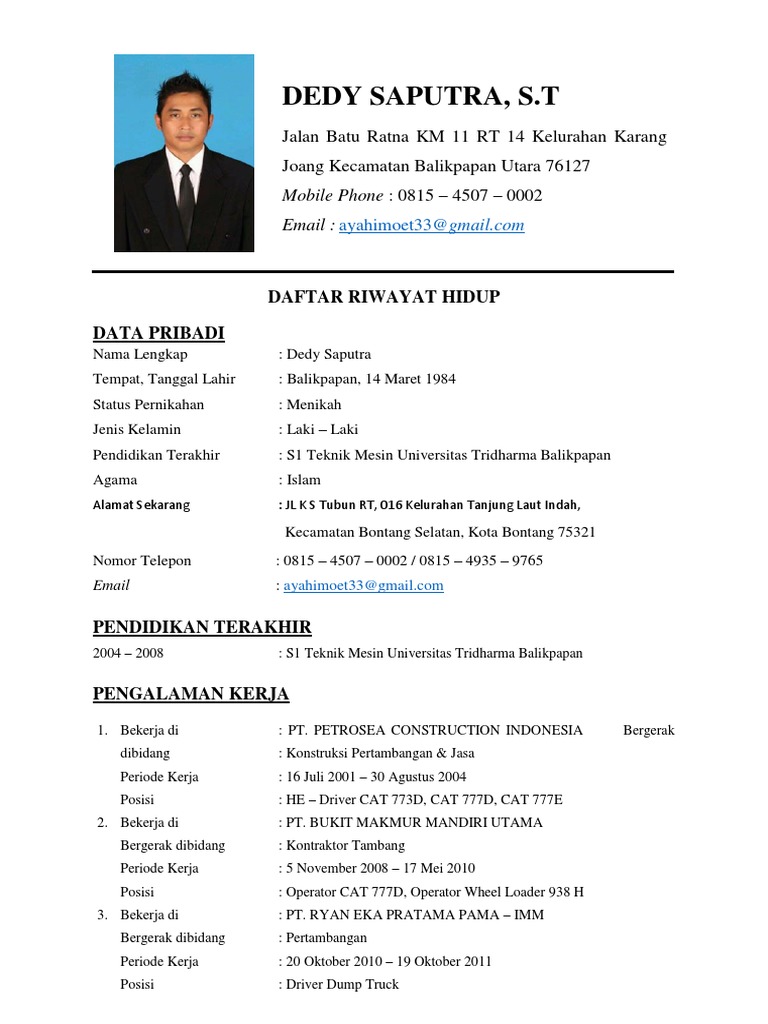 CV Dedy | PDF