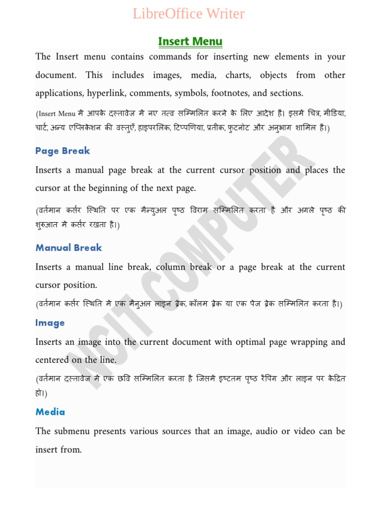 Insert Menu NOTES in PDF | PDF