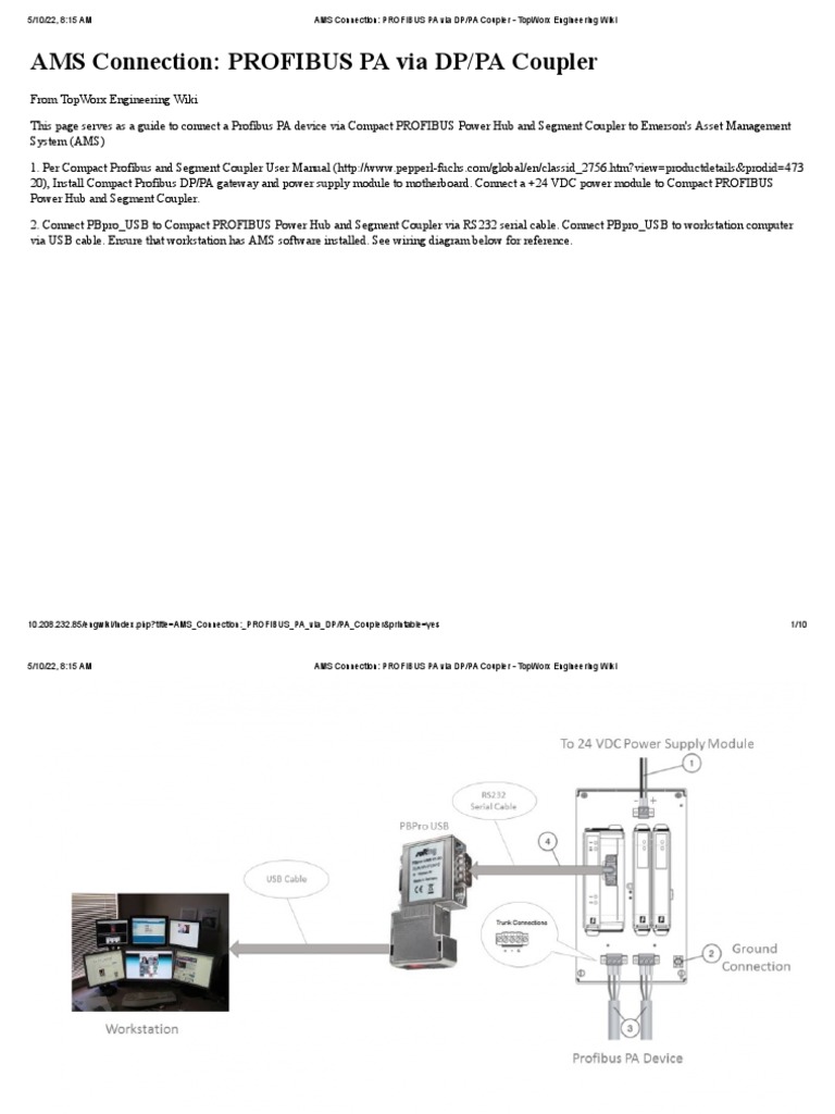 AMS Connection: PROFIBUS PA Setup Guide | PDF | Computer Network | Usb