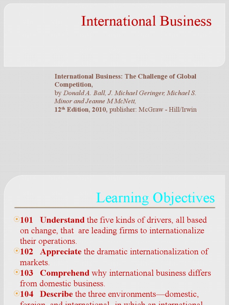 Understanding International Business Dynamics | PDF | Globalization ...