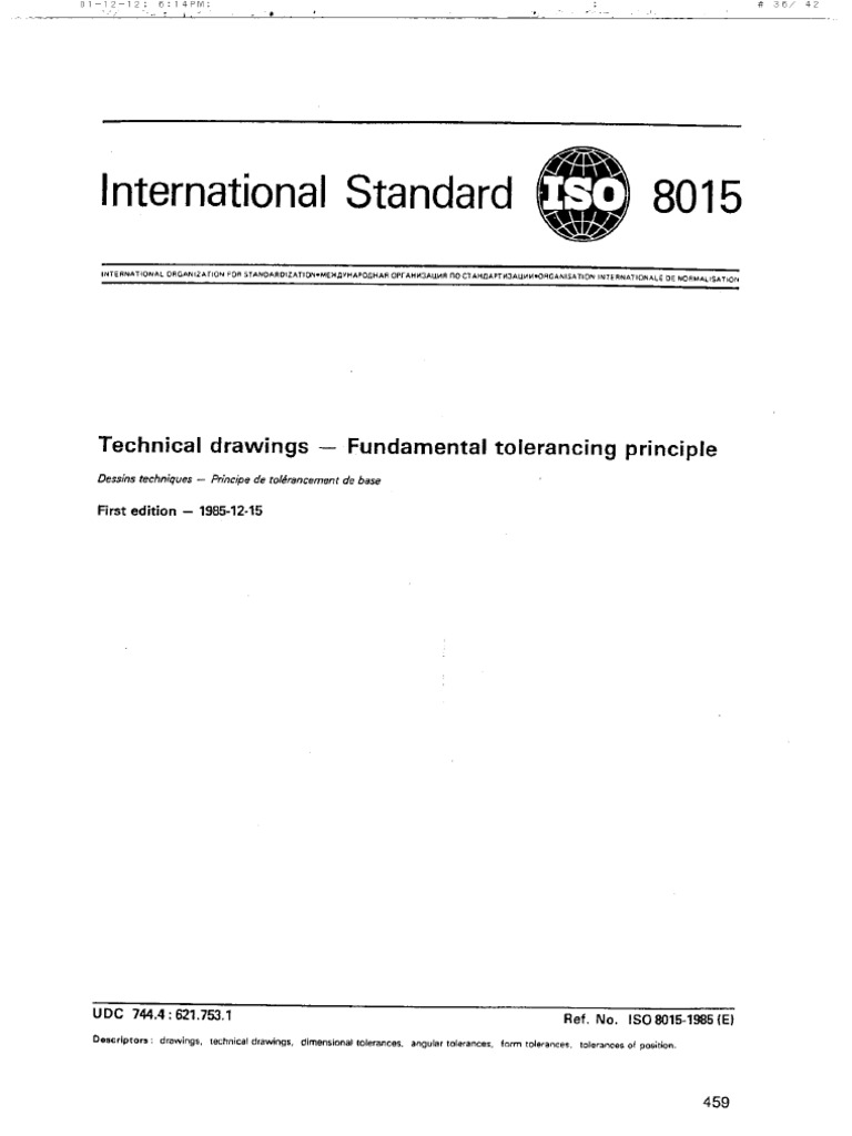 ISO 8015-85 (Engelsk Ver.) | PDF