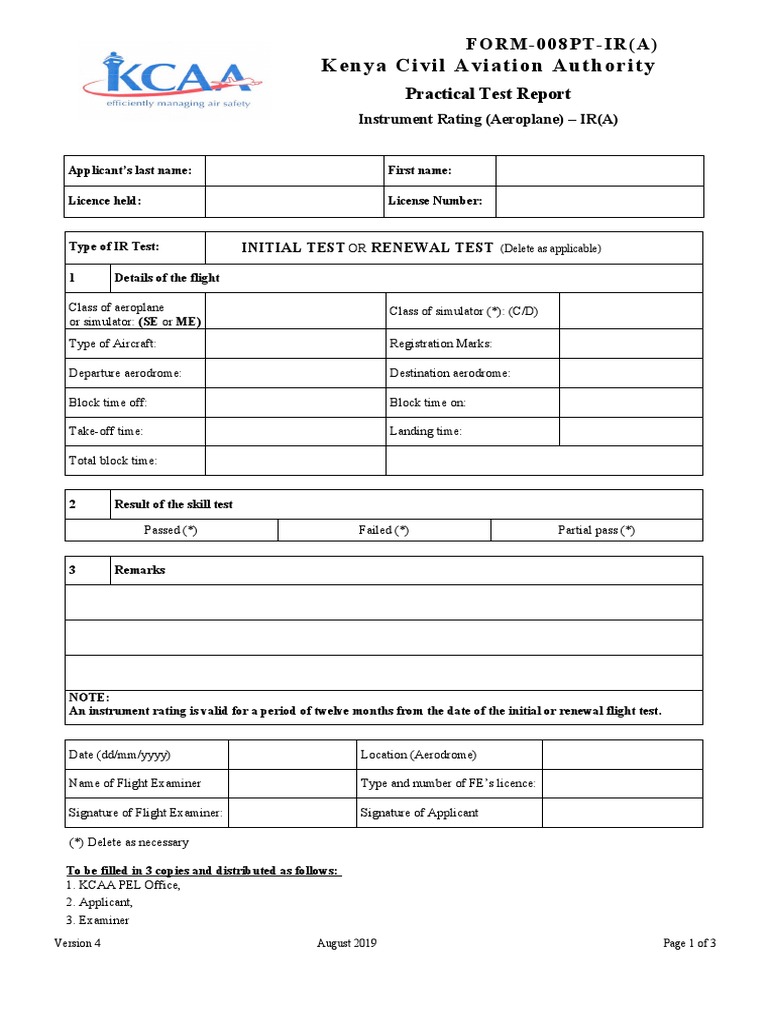 FORM-008PT-IR(A) | PDF | Instrument Flight Rules | Air Traffic Control