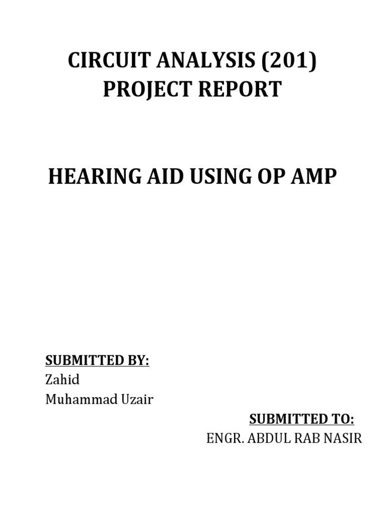 Hearing Aid (Project Report) | PDF | Operational Amplifier | Amplifier