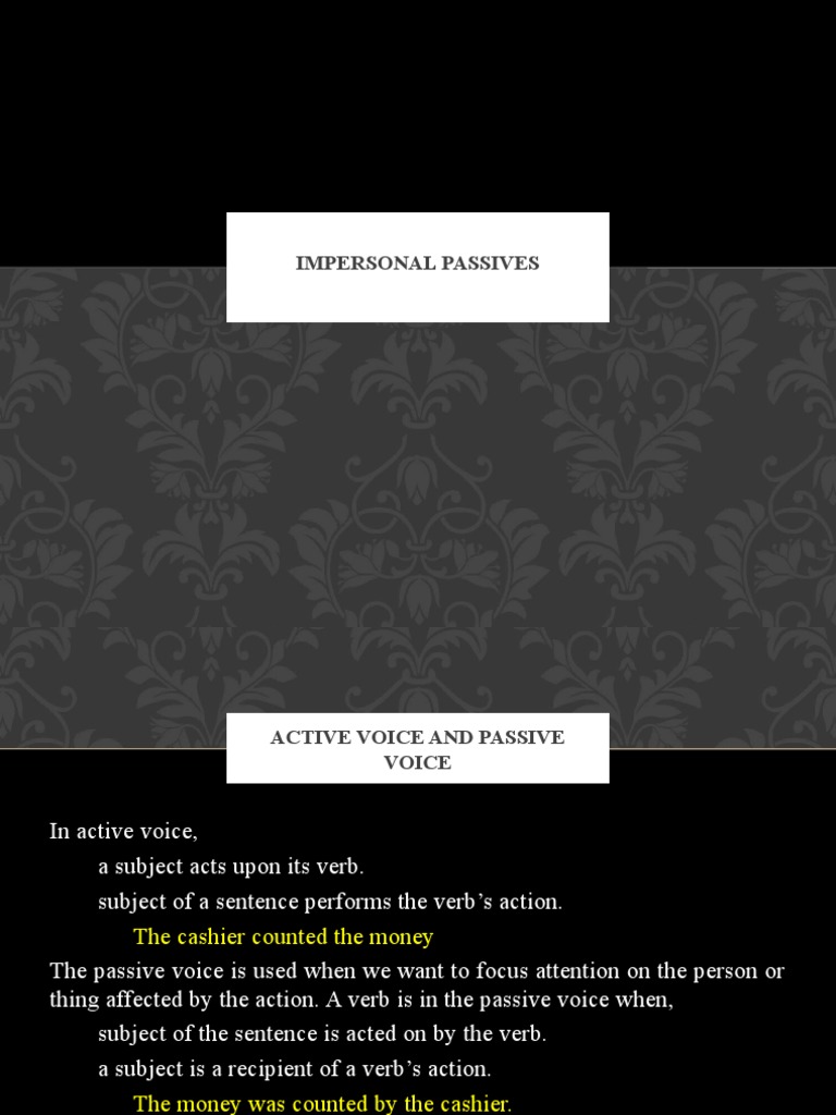 Impersonal Passive | PDF | Linguistic Morphology | Language Mechanics