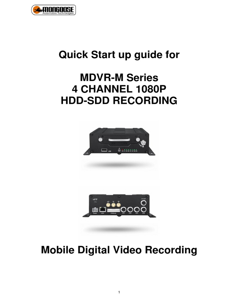 Quick Start Guide Md431 MDVR Range Manual Feb 2020 | PDF | Wi Fi ...