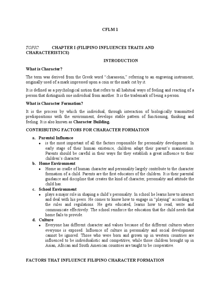 Filipino Character Traits | PDF | Nationalism