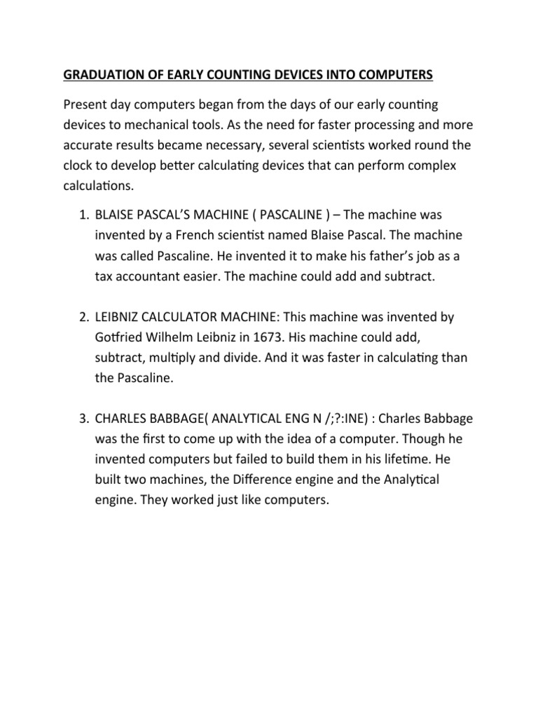 Evolution of Early Counting Devices | PDF | Technology & Engineering