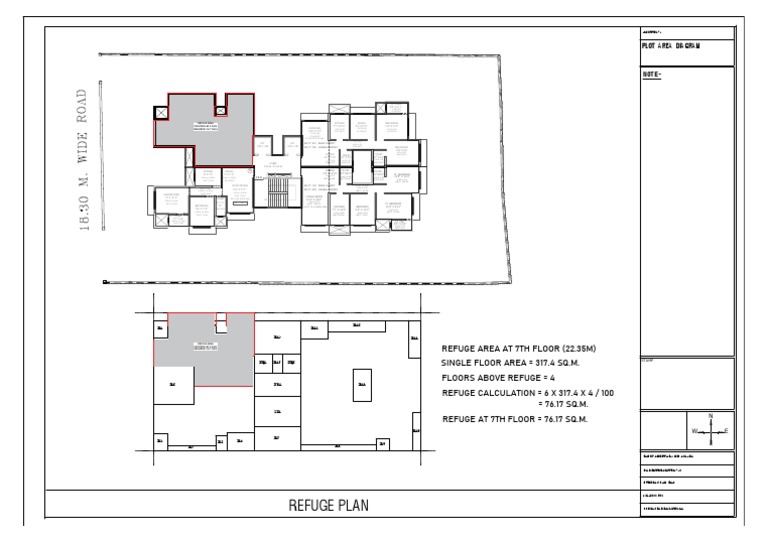 Refuge Plan: Refuge Area at 7Th Floor (22.35M) Single Floor Area 317.4 ...