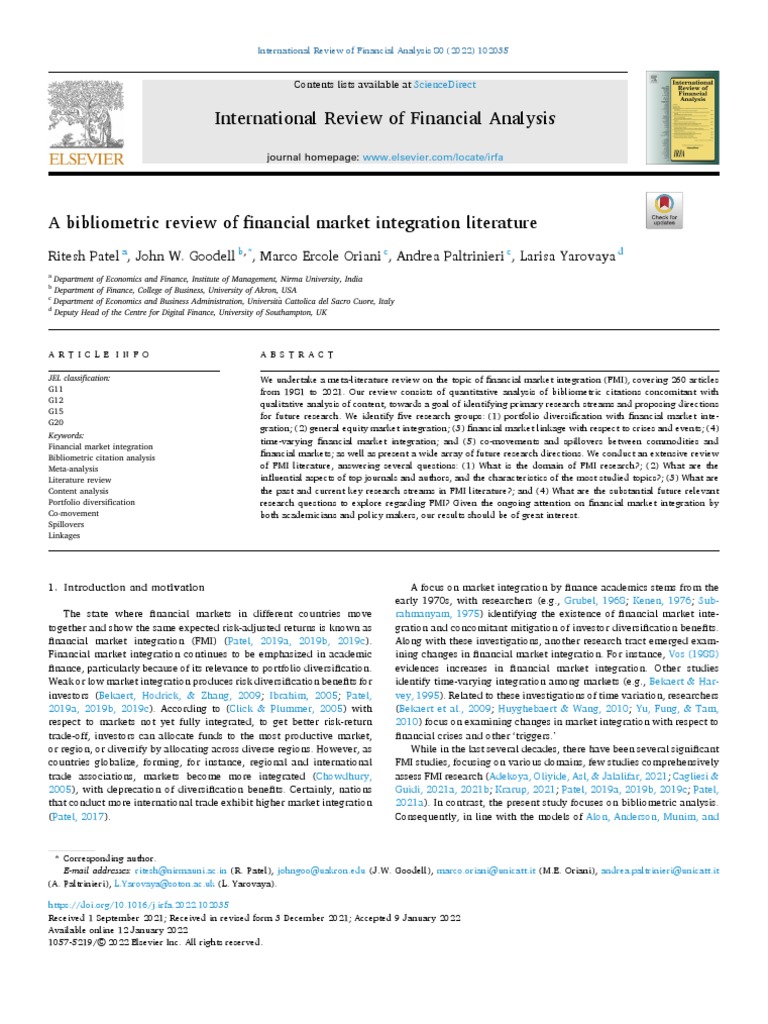 International Review of Financial Analysis | PDF | Economics | Science