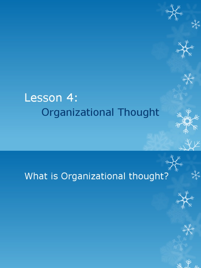Lesson 4:: Organizational Thought | PDF