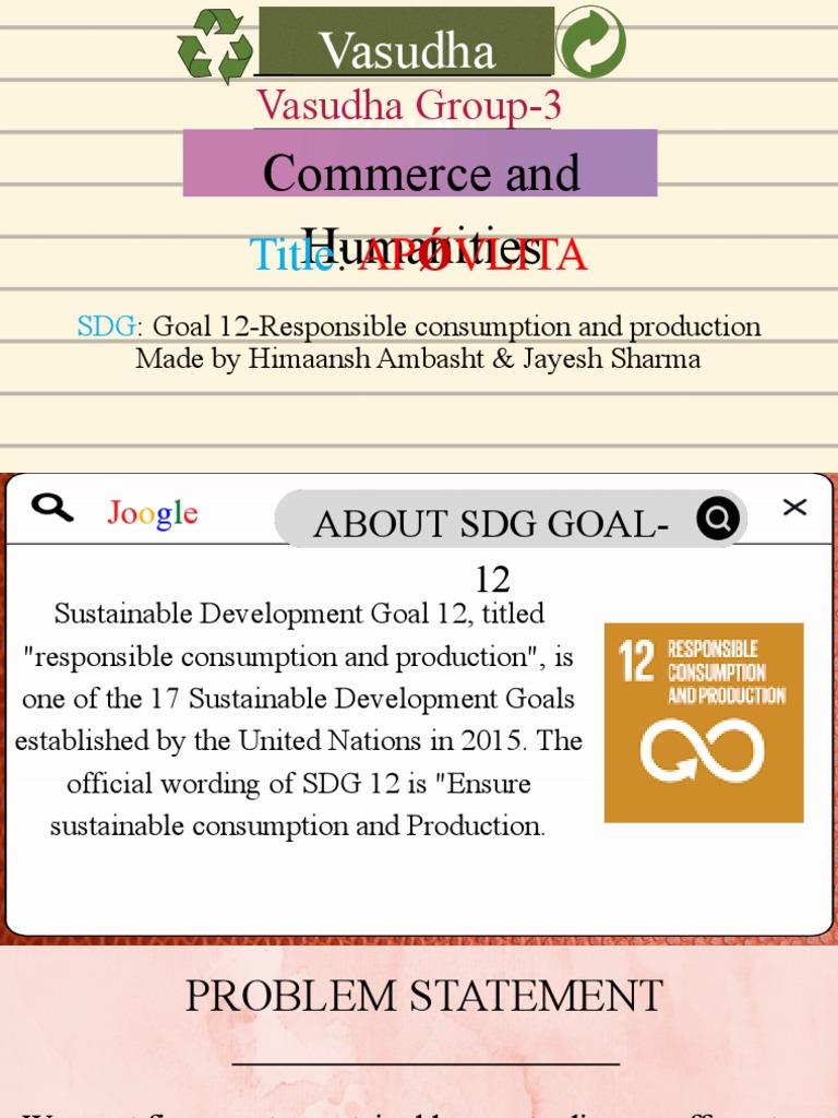 Vasudha Project Group-3 Commerce and Humanities, Connecting Waste and Economy | PDF | Waste ...