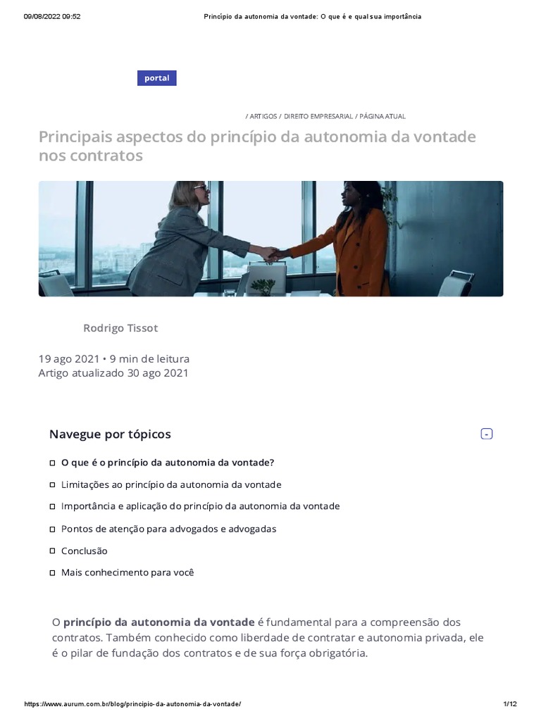 Princípio Da Autonomia Da Vontade - O Que É e Qual Sua Importância ...