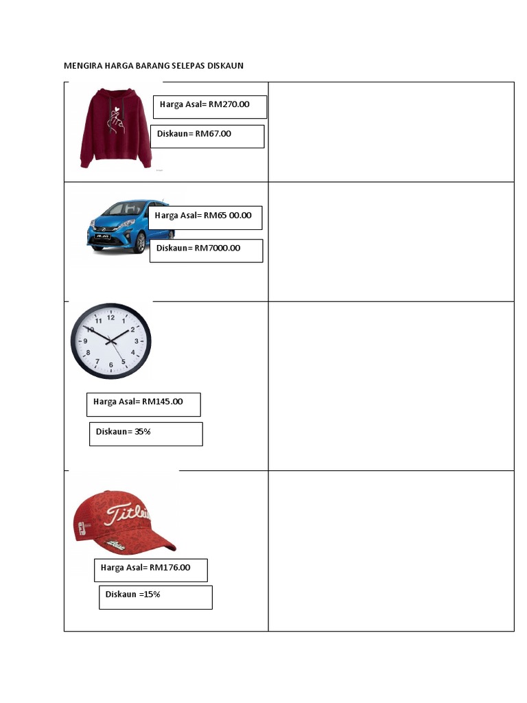 Mengira Harga Barang Selepas Diskaun | PDF