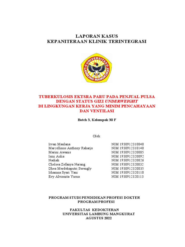 3.0 Laporan Kasus KKT 30F REVISI TIM 1 | PDF | Pengembangan Diri | Sains & Matematika