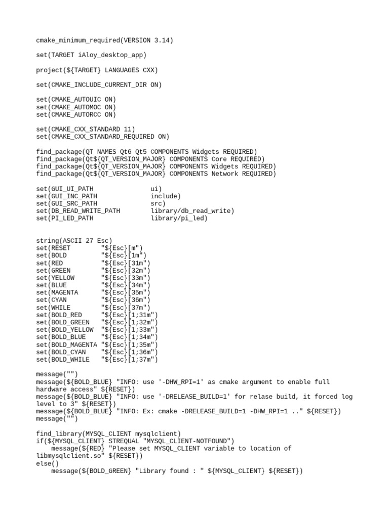 CMake Lists | PDF | Computer Architecture | Systems Engineering