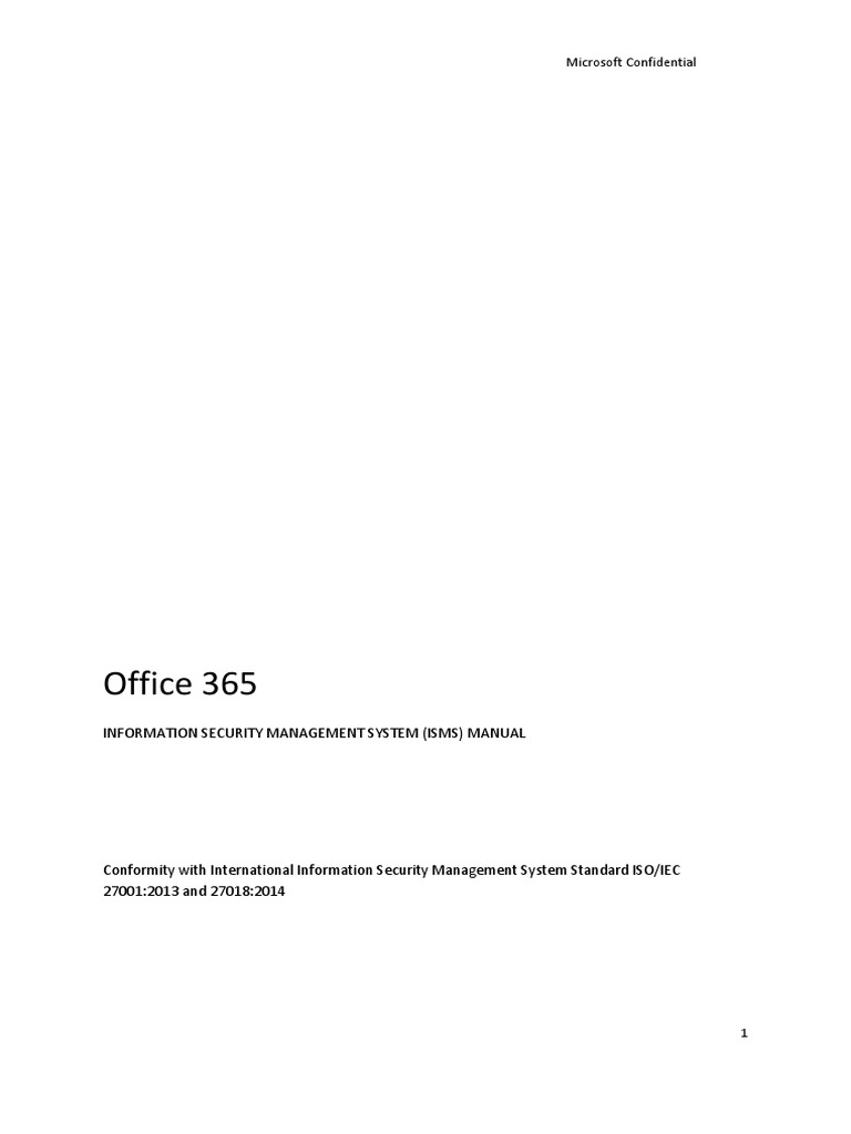 Office 365 - Information Security Management System (ISMS) Manual | PDF | Information Security ...