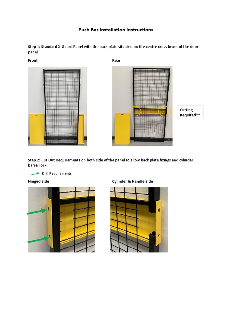 Push Bar Installation Guide | PDF | Home & Garden | Computers