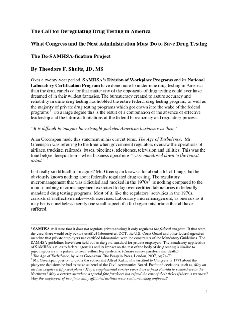 SAMHSA Drug Testing | PDF