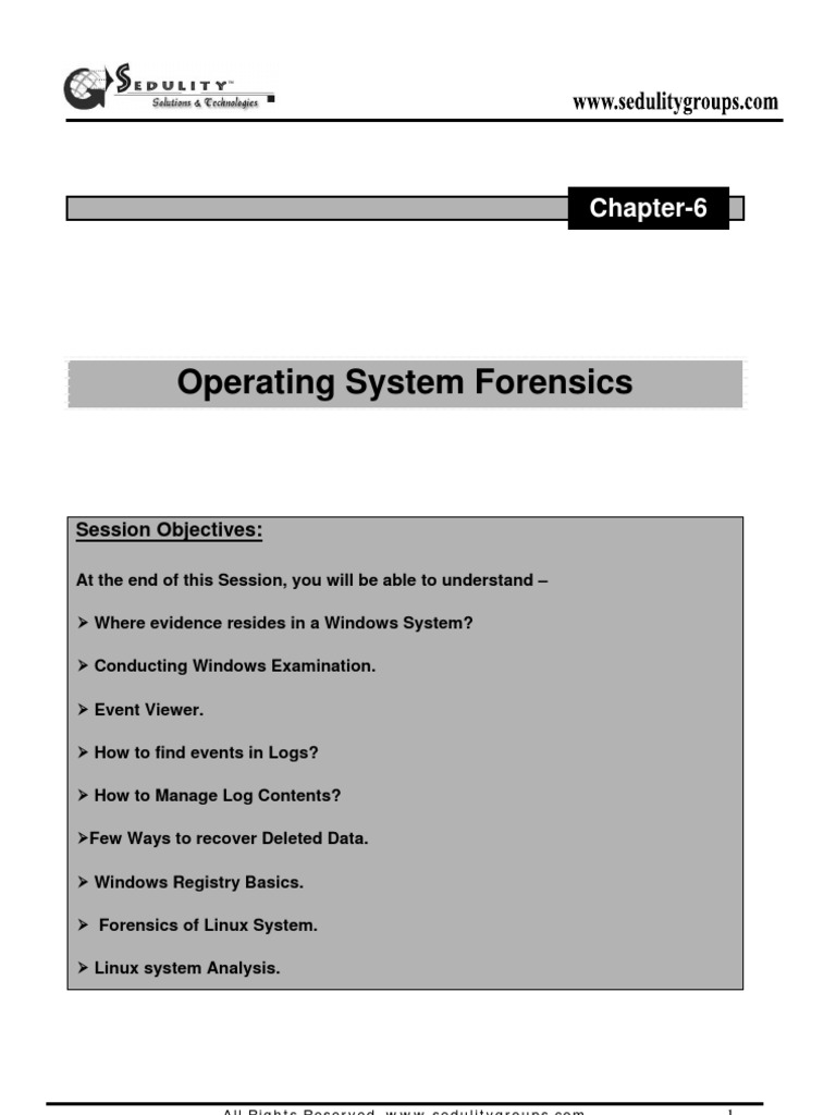 Ch6 - Operating System Forensics | PDF | Windows Registry | Computer File