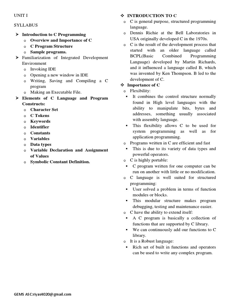Unit 1 | PDF | Integer (Computer Science) | Data Type