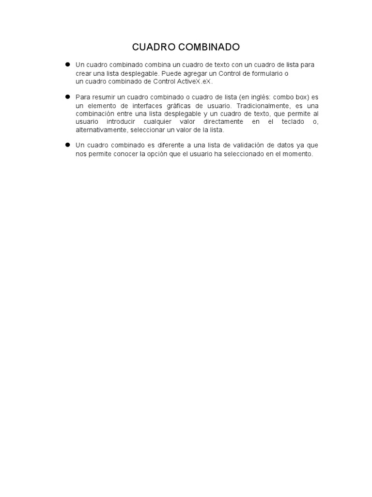 Cuadro Combinado. | PDF