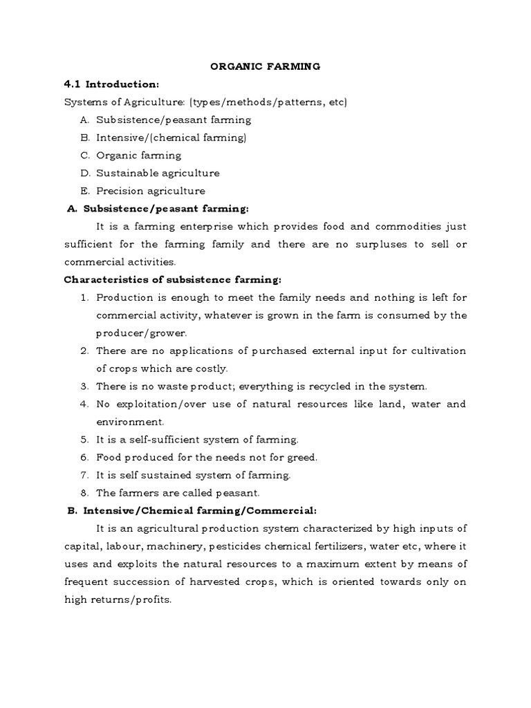 Organic Farming Notes | PDF | Agriculture | Organic Farming