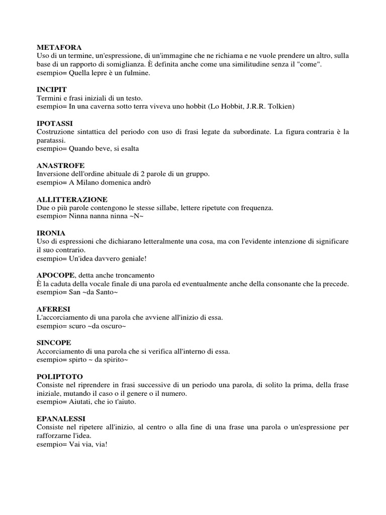 Figure Retoriche Tutte e Significato | PDF