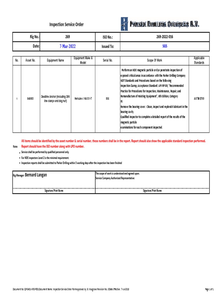 ISO 269-2022-016 DeadLine Anchor CAT III | PDF | Nondestructive Testing