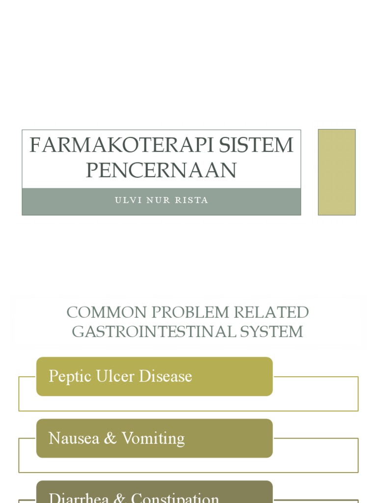 Farmakoterapi Sistem Pencernaan | PDF