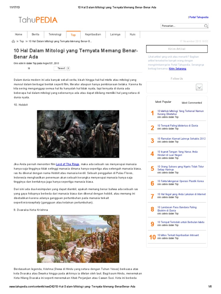10 Hal Dalam Mitologi Yang Ternyata Memang Benar-Benar Ada | PDF