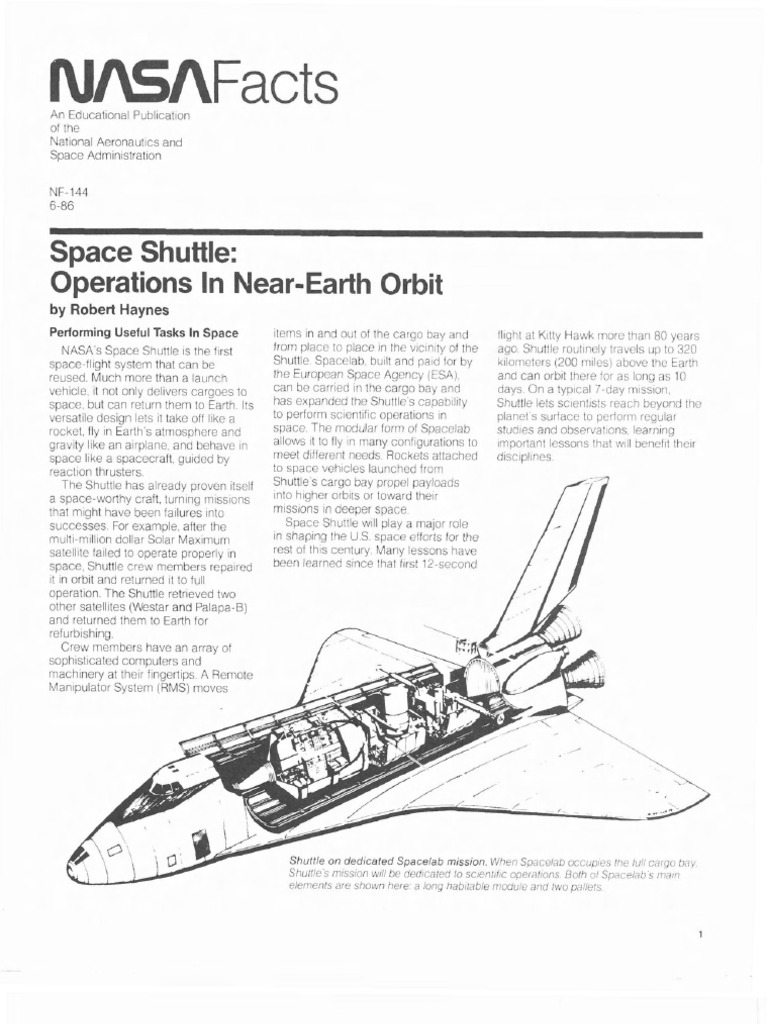 NASA Facts Space Shuttle Operations in Near-Earth Orbit | PDF | Space ...